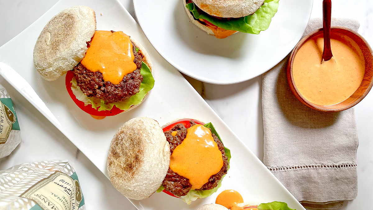 Gourmet English Muffin Burger by Geoffrey Zakarian | The Table by Harry ...